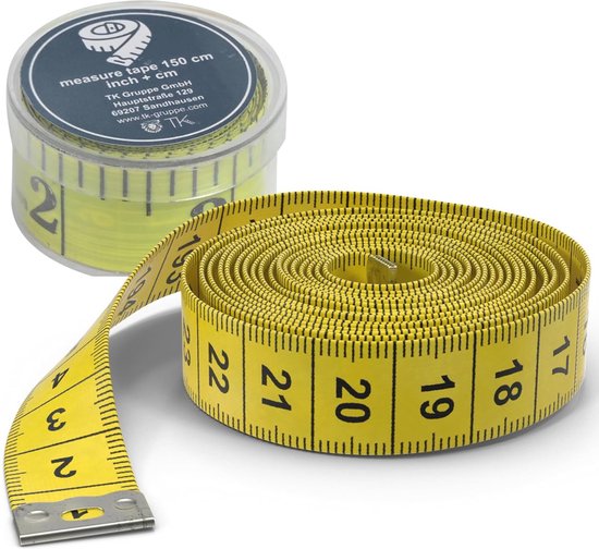 2 in 1 Meetlint 150 cm - CM en INCH Schaalverdeling in Opbergdoos voor ...