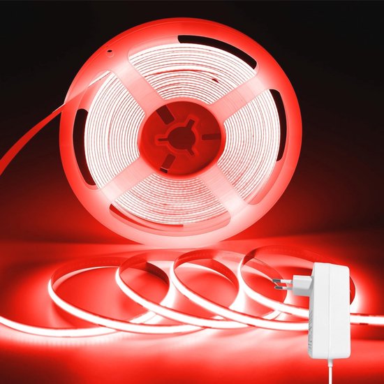 Dimbare 24V COB LED Strip 10M - Rood Licht Voor TV, Keuken, Slaapkamer ...