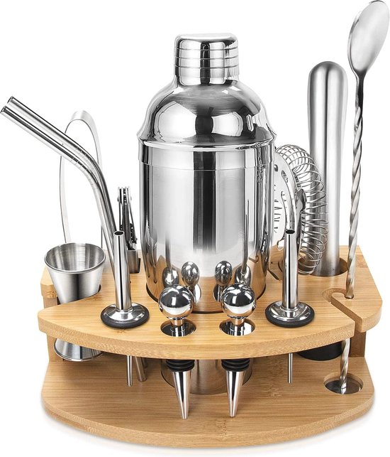 Cocktail Shaker Set voor Thuis Bar - 14 Stuks RVS Cocktail Maker Kit | bol