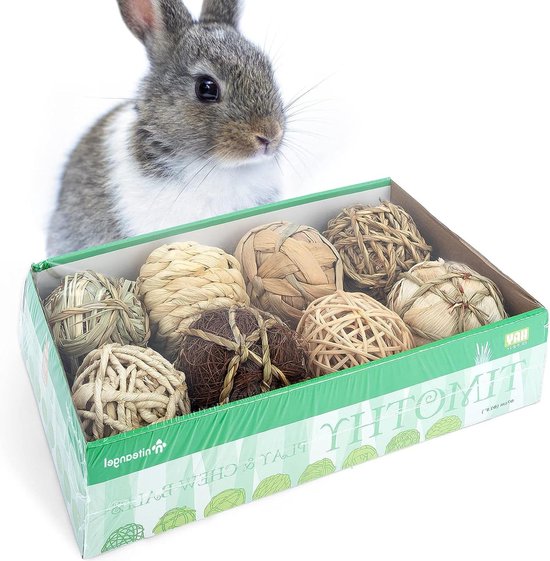 Cavia Speelgoed Natuurlijke Kauwactiviteit - Hooigras Huisdier Ballen ...