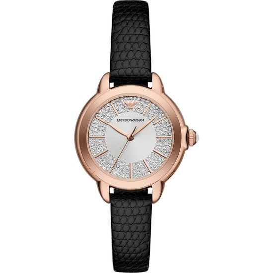 Emporio Armani Mia AR11631 Horloge - Leer - Zwart - Ø 32 mm | bol