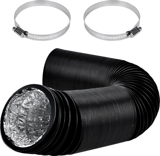 Afvoerslang Airco 100mm 5 m pvc-afvoerslang Zwart Flexibele Slang ...