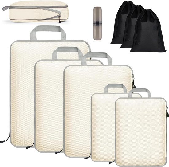 Packing cubes compression 9 stuks waterdichte reiskoffers ...