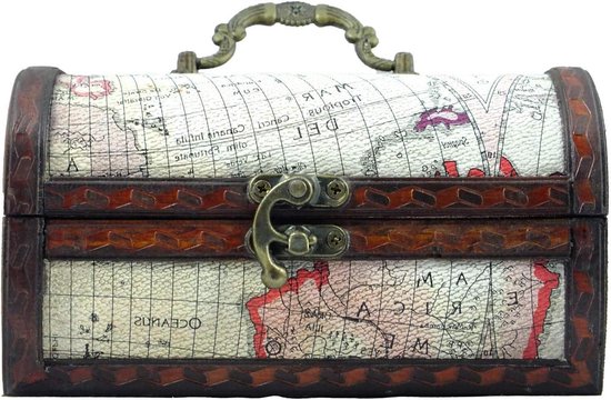 Bruiloft schatkist voor kinderen - antieke houten kist - geschenkdoos | 170 x 120 x 100 mm | bol