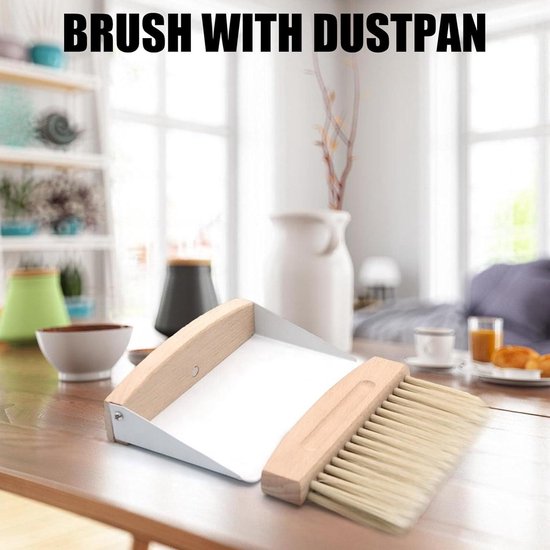 Stoffer en blik - Tafelbezem en veegschep set - Mini-veegplaat en ...
