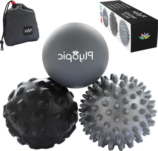 Foamroller Massage Bal Set - Rubber Spiky & Foam Roller Massager Ballen ...