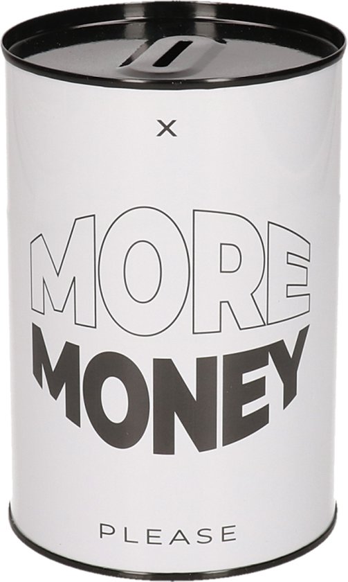 Concorde spaarpot blik - more money please - 10 x 15 cm | bol
