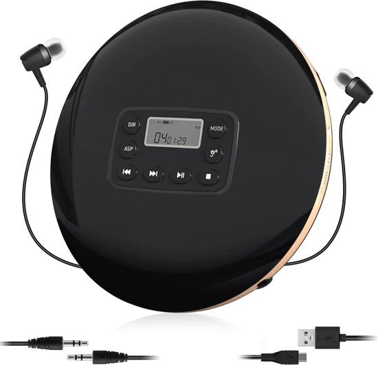 Discman - CD speler - Anti shock - Oplaadbaar - Inclusief oordopjes ...