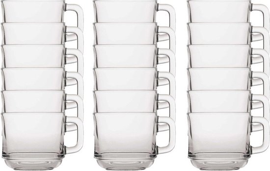 18x Theeglazen/koffieglazen Lys transparant 220 ml | bol