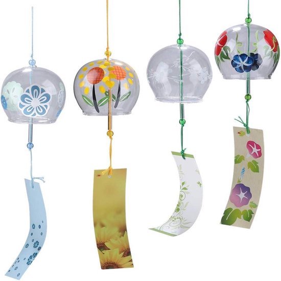 Windgong Bloemen - Kleine Japanse Windklokken van Handgemaakt Glas ...