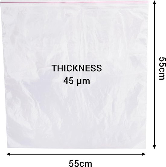 100 stuks Zip Lock Zakken 55 x 55 cm - Hersluitbare Plastic Zakken ...
