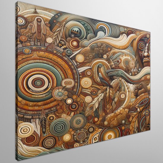 Olieverf aboriginal schilderij | Prachtige olieverf uitbeelding van ...