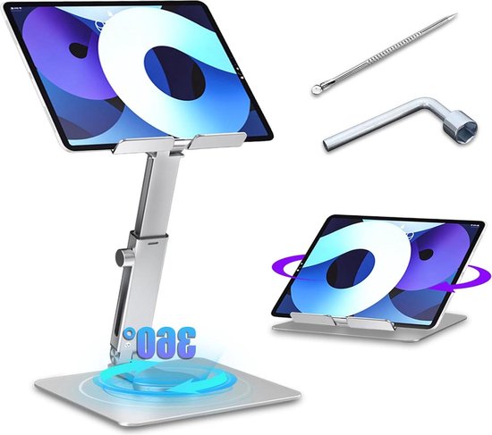 Verstelbare aluminiumlegering tablethouder - 360 graden draaibaar ...
