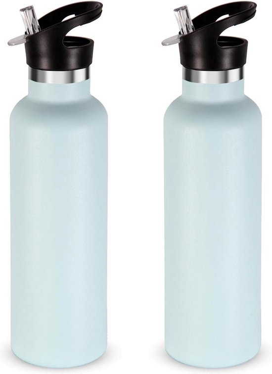 Geïsoleerde Waterflessen 2 Pak Roestvrij Staal Thermosfles Dubbele Muur ...