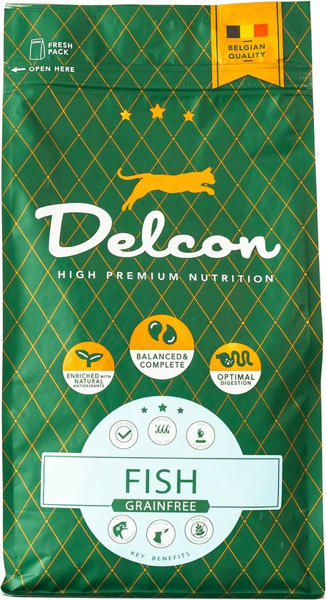 Delcon Kattenvoer Hypoallergeen Adult Vis – met Zalm – 1,75 kg ...