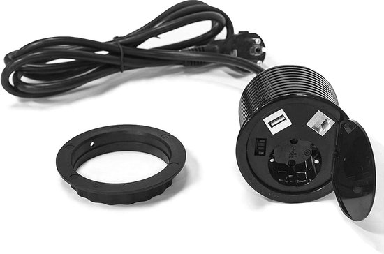 Inbouwstopcontact met USB-poort en CAT6 RJ45 kabeldoorvoer ...