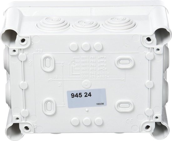 Aftakdoos rechthoekig grijs 155 x 110 x 74 mm met kwartslag sluiting | bol