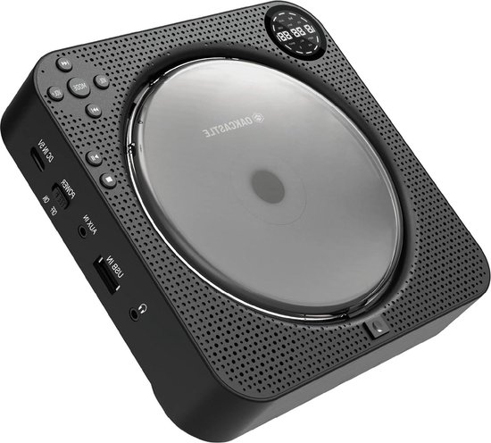 Draagbare cd-speler met bluetooth - luidsprekers aan de muur te monteren -... | bol
