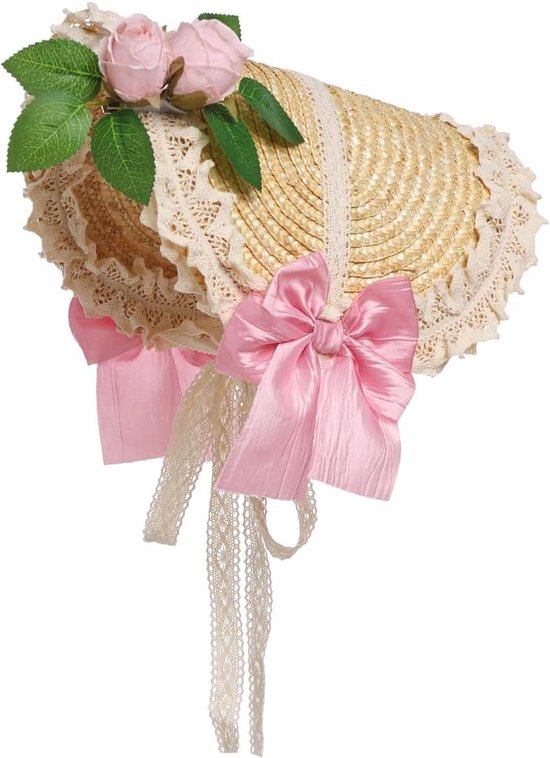 Victoriaanse Bonnet Tea Party Hoeden Stro Hoed Bloemen - Meisjes ...