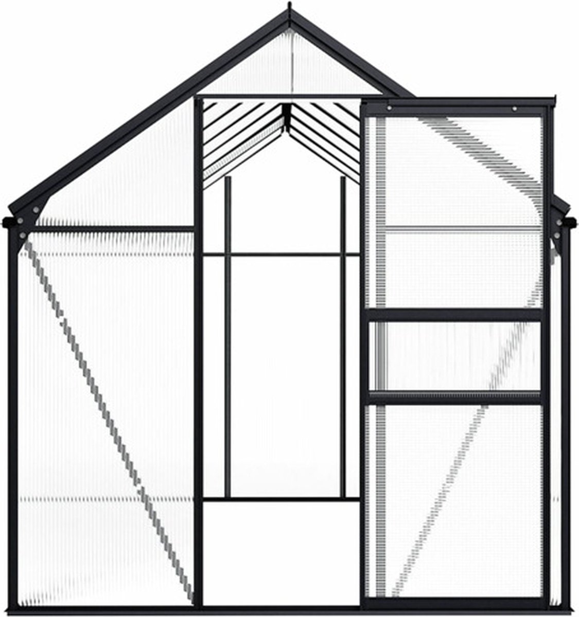 vidaXL Broeikas 8,17 m² aluminium antraciet | bol.com