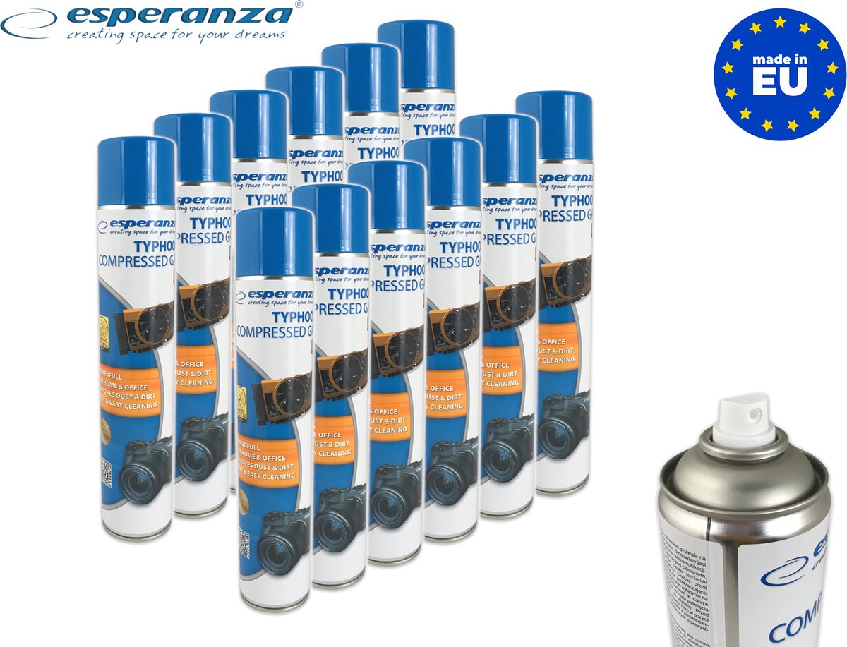 Esperanza Perslucht 12 X 750ML Compressed Air Duster Spuitbus ...
