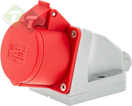 Wandcontactdoos - 5-Pen - 400V - 32A - CE keuring - Fluxon | bol.