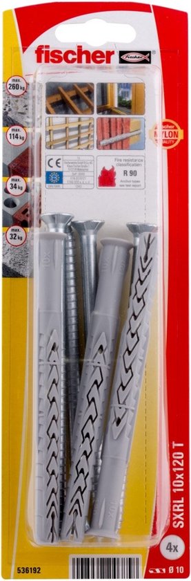Fischer SXRL 10 x 120 T K NV Constructie plug 120 mm 536192 1 set(s) | bol