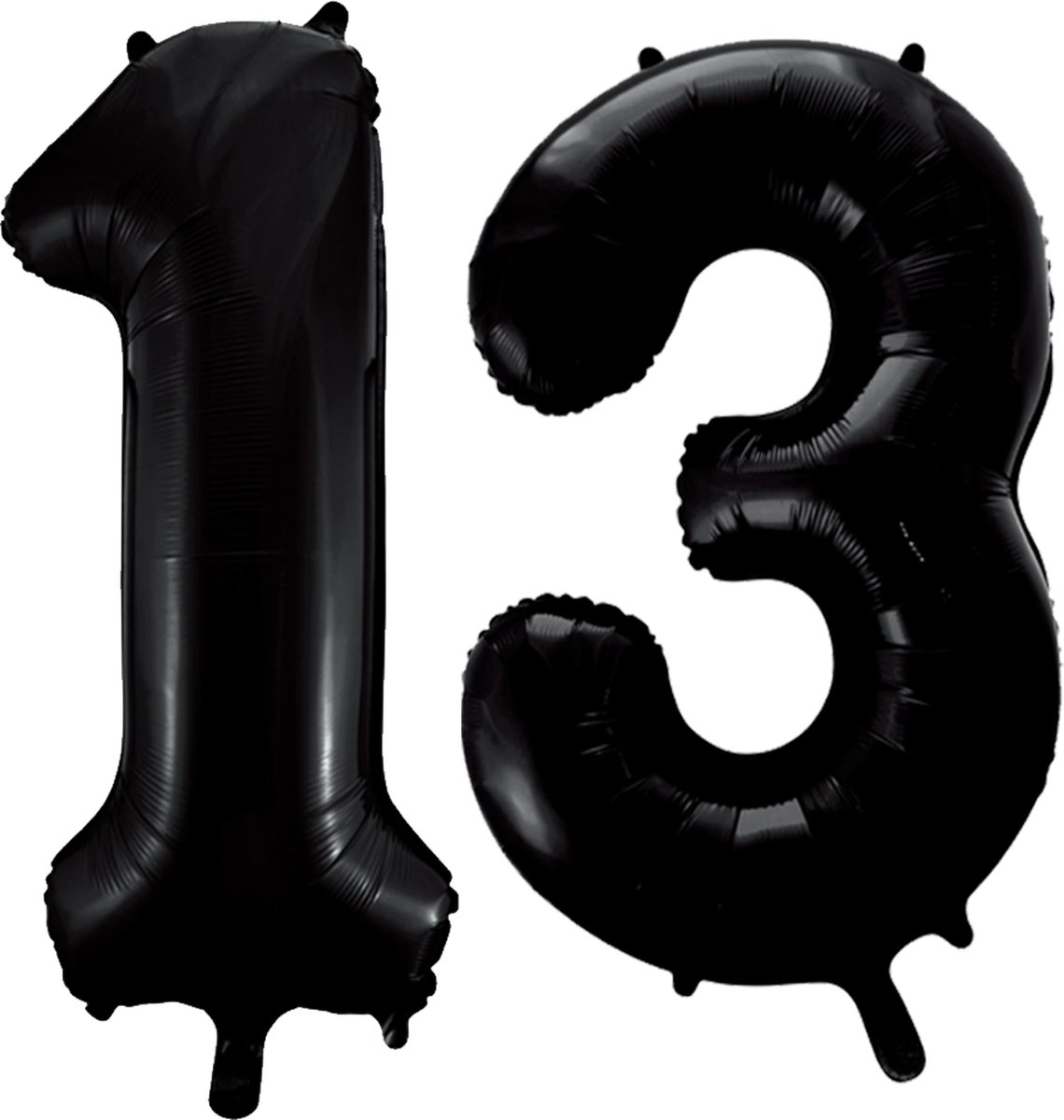 Zwarte cijfer 13 ballonnen helium gevuld. | bol.com