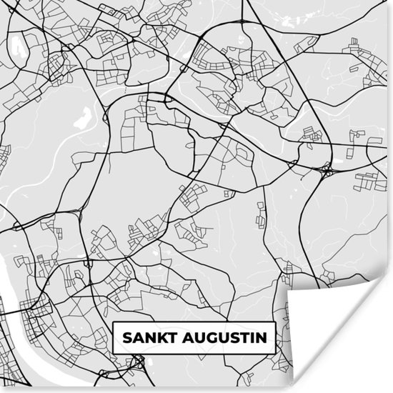 Poster Duitsland - Stadskaart - Plattegrond - Sankt Augustin - Kaart ...