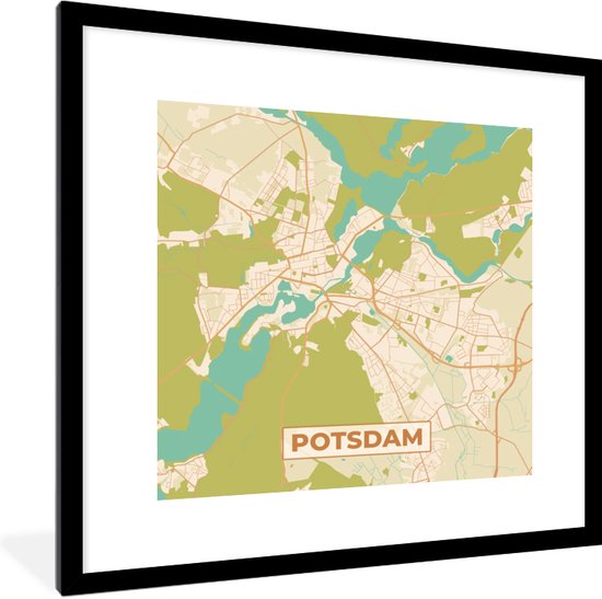 Fotolijst incl. Poster - Stadskaart - Potsdam - Vintage - Plattegrond ...