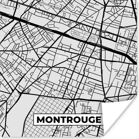Poster Frankrijk - Montrouge - Stadskaart - Plattegrond - Kaart - 30x30 ...