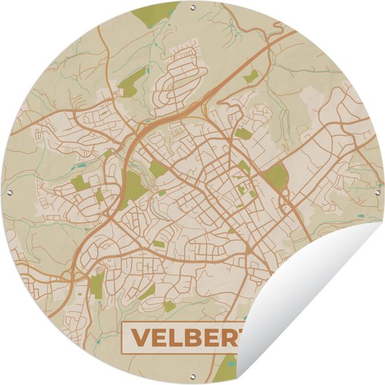 Tuincirkel Plattegrond - Velbert - Vintage - Kaart - Stadskaart - 60x60 ...