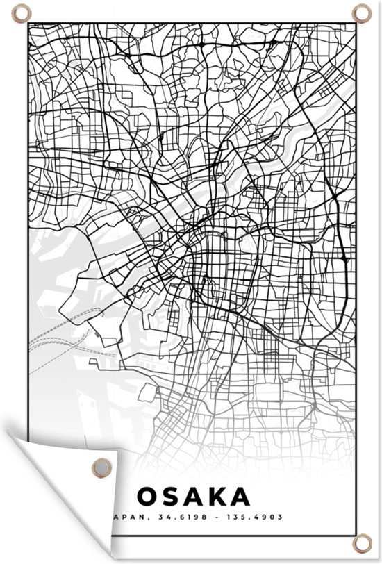 Décoration murale Carte - Osaka - Plan de la Ville - Japon - Plan d ...