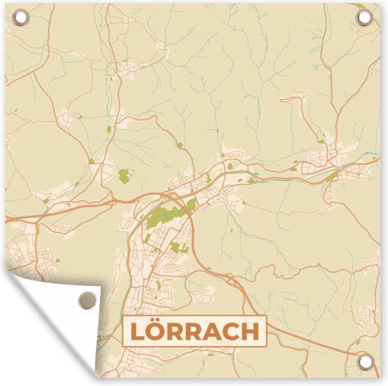 Tuinposters Lörrach - Plattegrond - Kaart - Vintage - Stadskaart ...