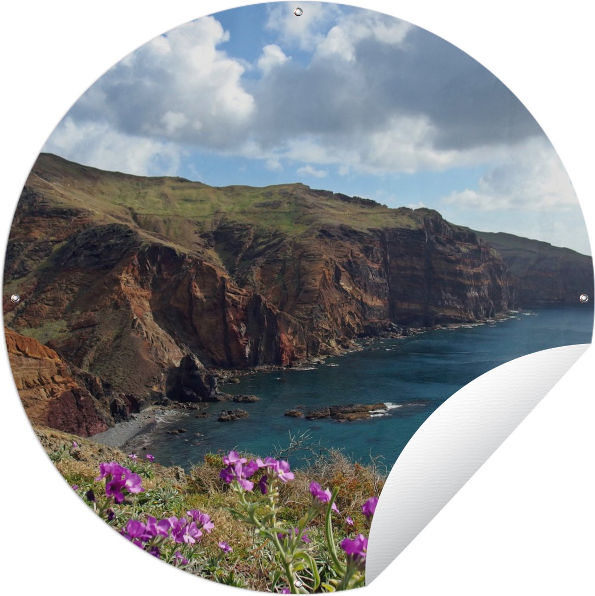 Affiche de jardin ronde Cutouts Madeira - Côte avec falaises sur Madère ...
