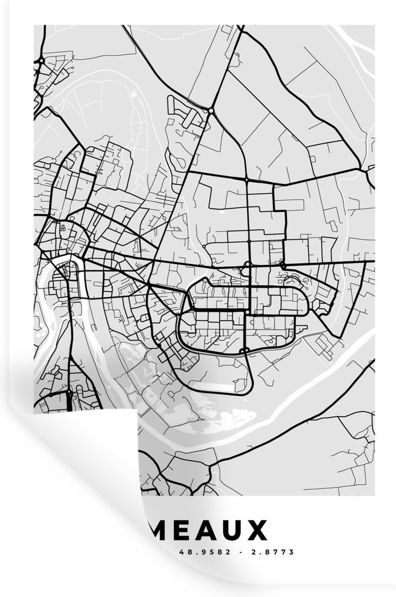 Stickers muraux - Carte - France - Plan de ville - Carte - Meaux ...
