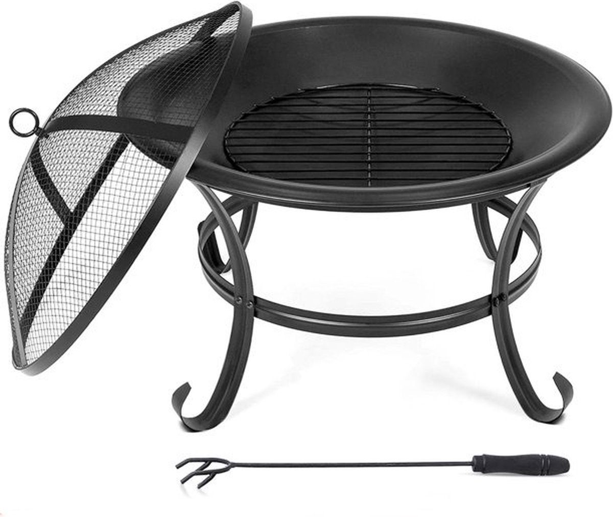 Amerce Vuurkorf - Fire Pit - Vuurschaal met Vonkenscherm - Kamperen ...
