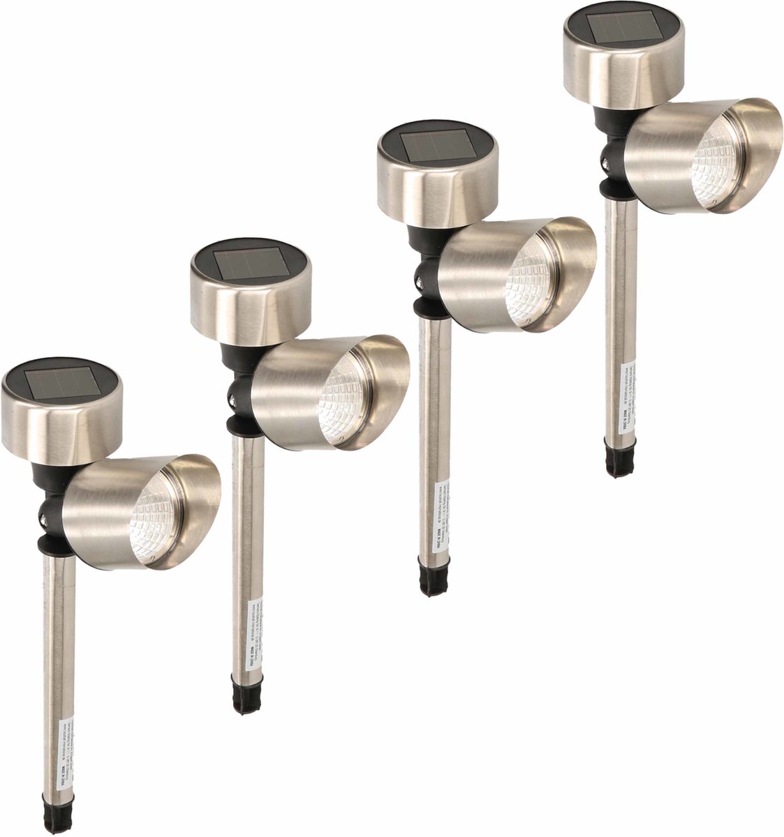 8x Buiten/tuin LED spotjes solar verlichting 35 cm - Tuinverlichting ...