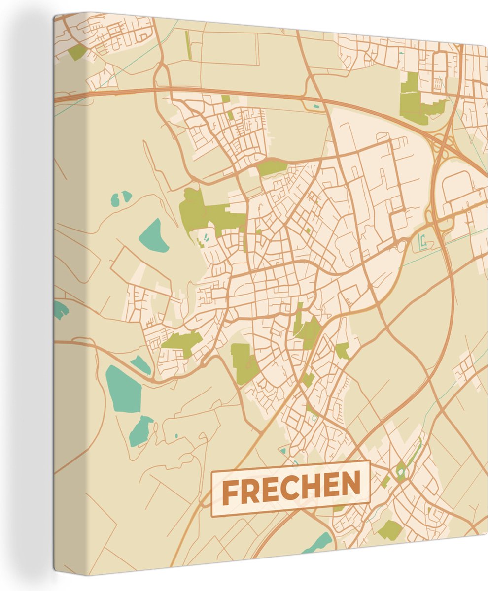 Tableau Peinture Frechen - Plan d'Etage - Vintage - Plan de Ville ...