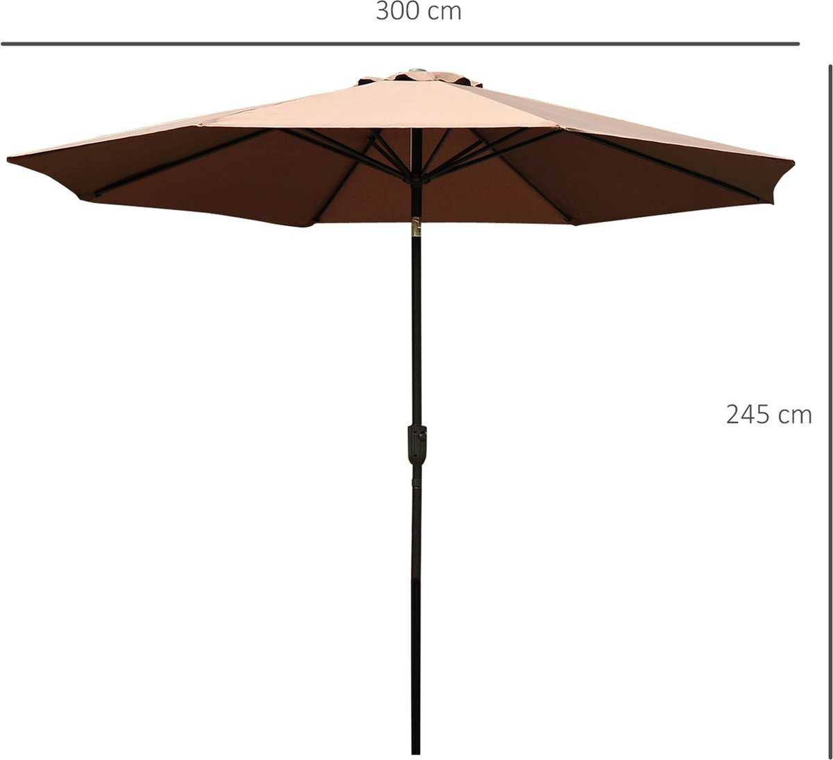 Outsunny Parasol knikscherm tuinscherm strandscherm met stalen ...