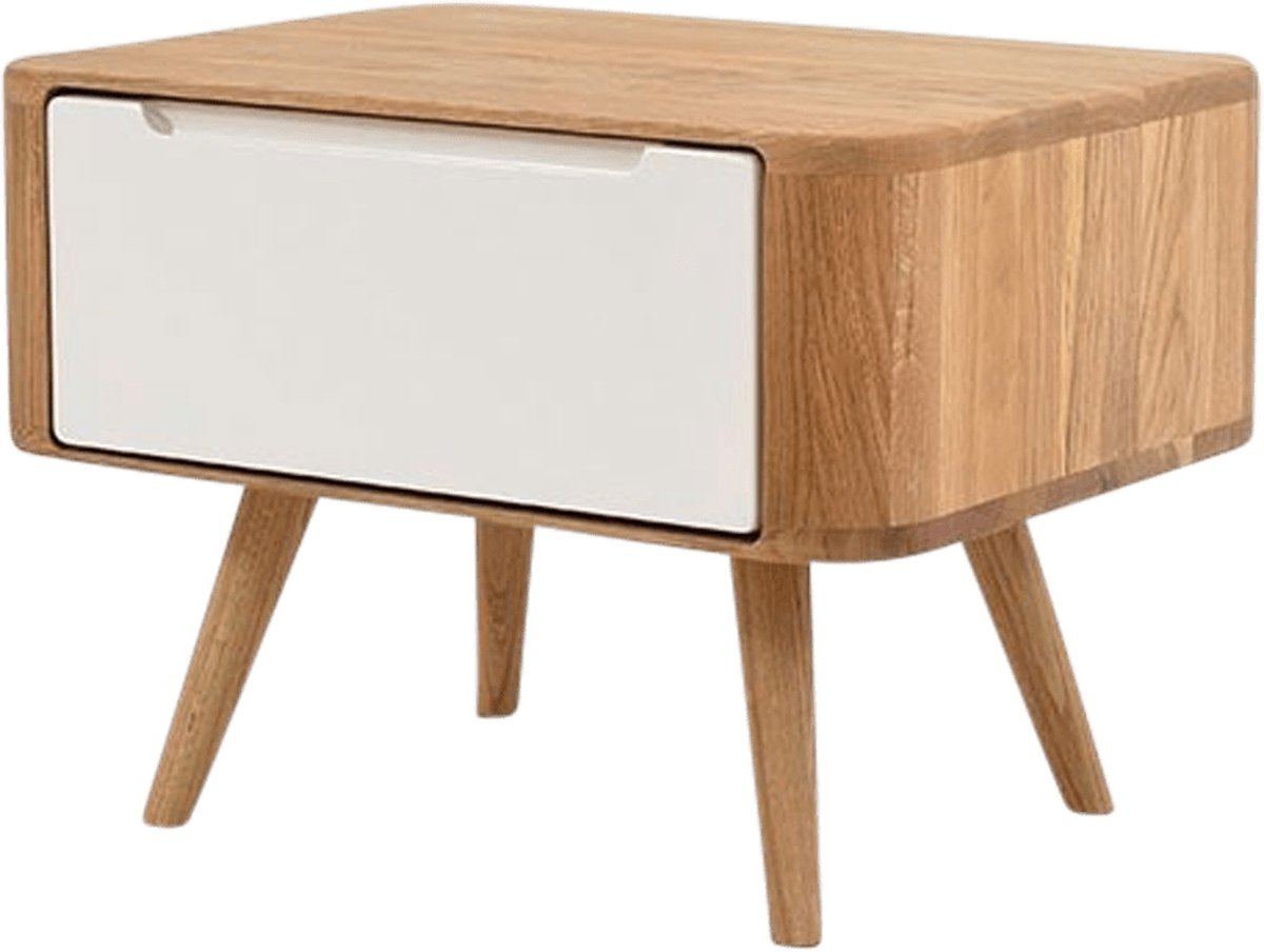 Gazzda Ena nightstand 55 houten nachtkastje naturel - 1 lade | bol.com