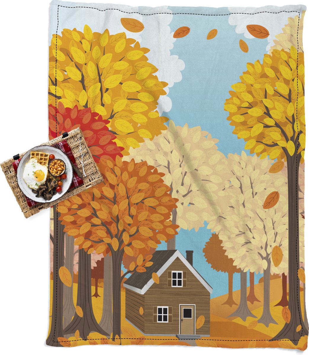 Picknickkleed - Buitenkleed - een jagershut in het bos - Vloerkleed ...