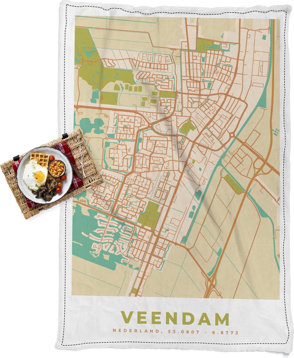 Picknickkleed - Buitenkleed - Plattegrond - Veendam - Vintage ...
