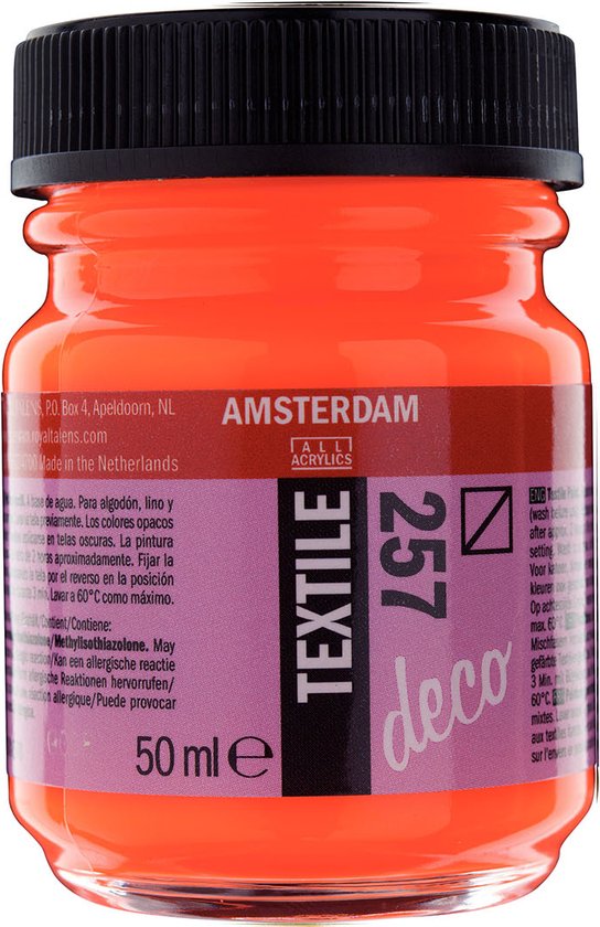 Amsterdam Textielverf Fles 50ml Reflexoranje 257 | bol.com
