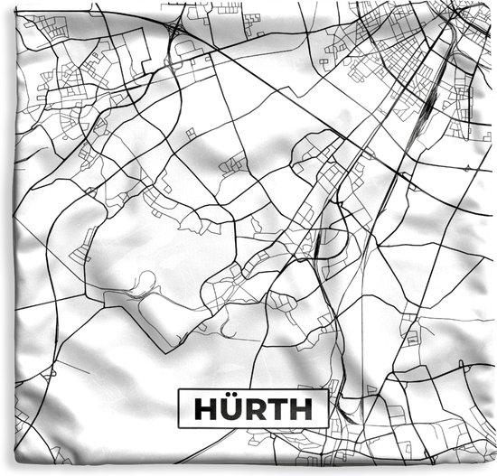 Kussenhoes 45x45 cm - Hürth - Duitsland - Stadskaart - Plattegrond ...