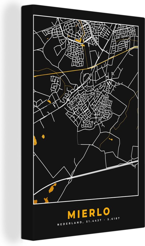 Tableau sur toile City Map - Mierlo - Map - Or - Plan d'étage - 120x180 ...