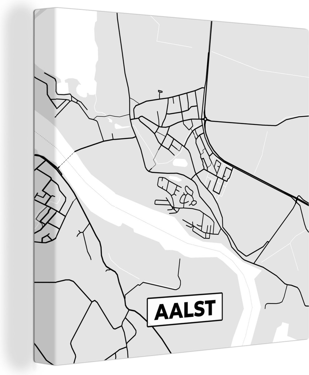 Canvas Schilderij Plattegrond - Aalst - Kaart - Stadskaart - 20x20 cm ...