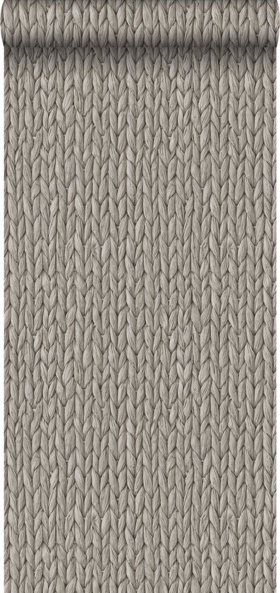 krijtverf eco texture vliesbehang geweven riet wicker vergrijsd warm ...