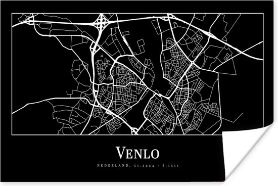 Poster Venlo - Stadskaart - Kaart - Plattegrond - 120x80 cm | bol