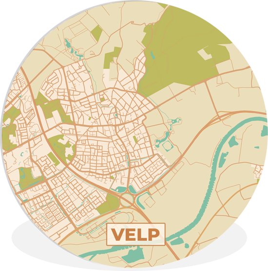 Wall Circle - Wall Circle Indoor - Map - Map - City Map - Velp - ⌀ 30 cm - Décoration... | bol.com